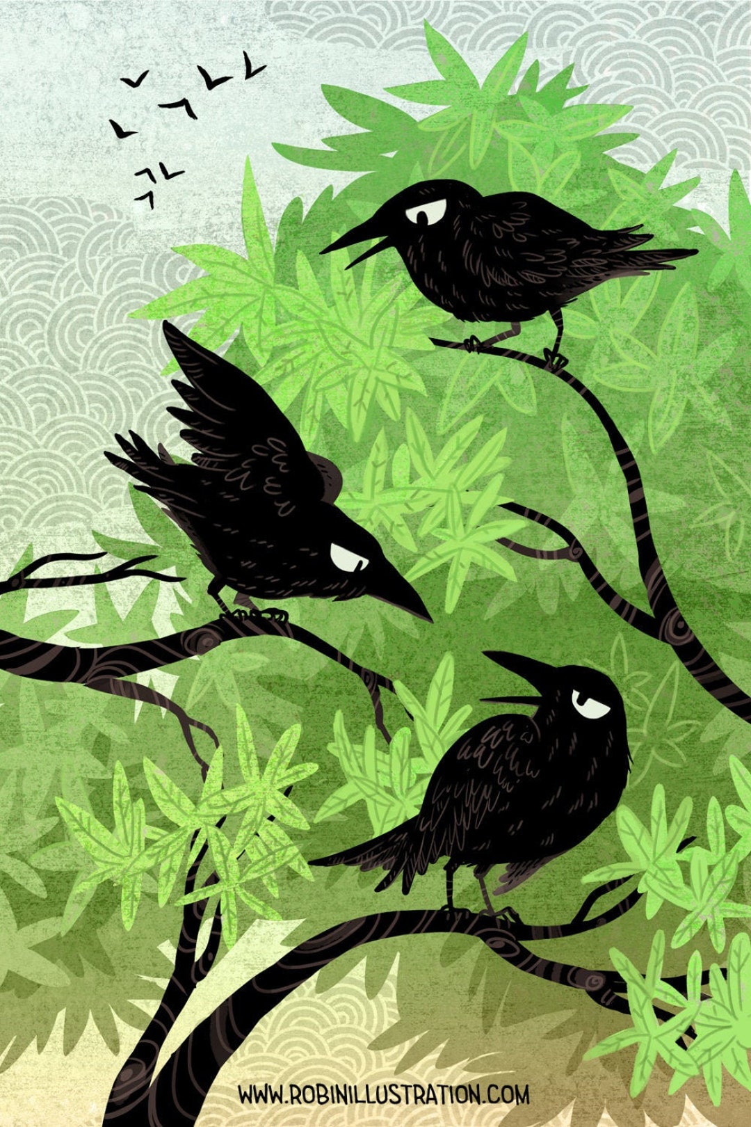 Summer Crows 5x7 Art Print - Etsy
