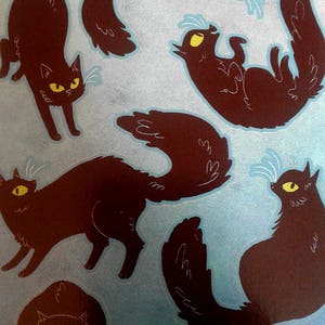 Black Cat Sticker Sheet - Etsy
