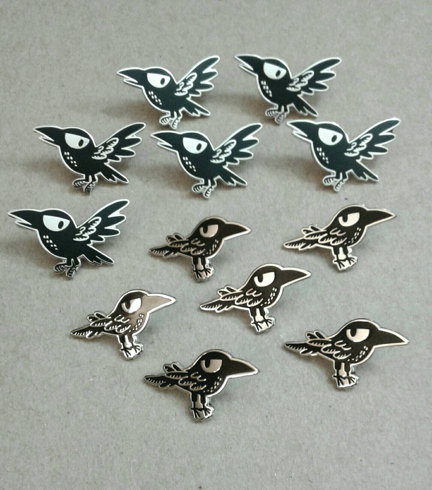 Side Eye Crow Grumpy Raven Enamel Pin - Etsy UK