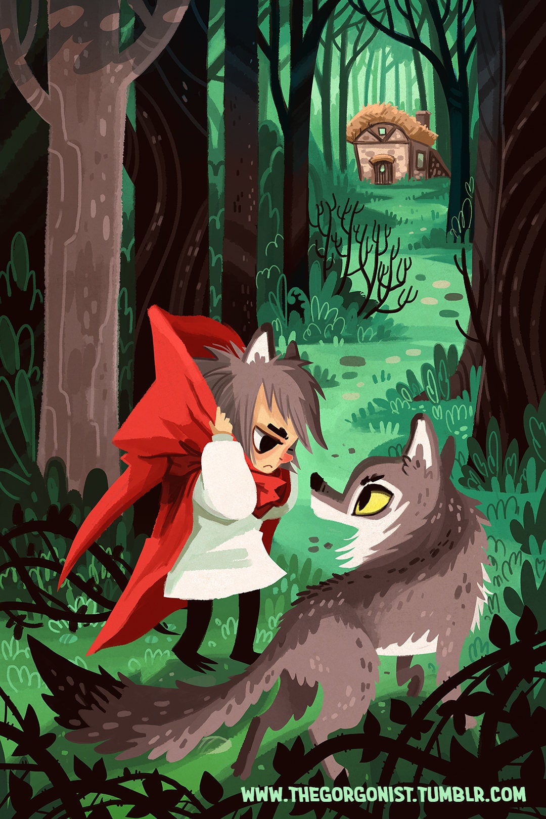 Little Red Werewolf 8x12 Art Print - Etsy