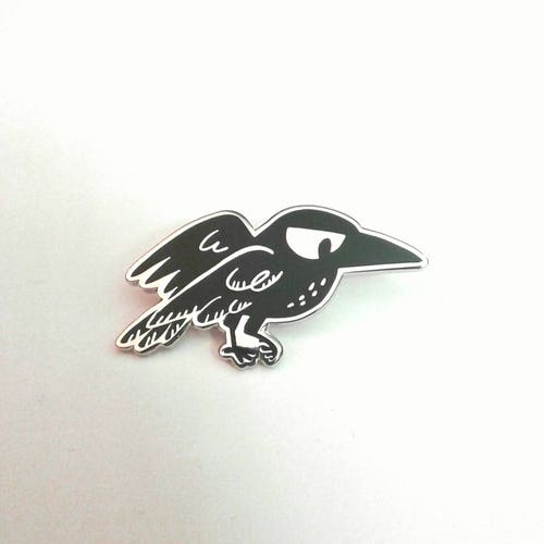 Crow Pin Enamel Pin Hard Enamel - Etsy