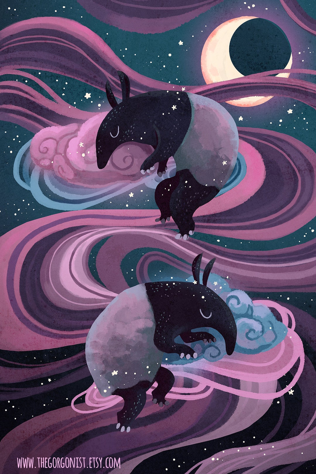 Dream Eater Nights Baku Mythological Beast 12x18 Inch HOLOSPARKLE ...