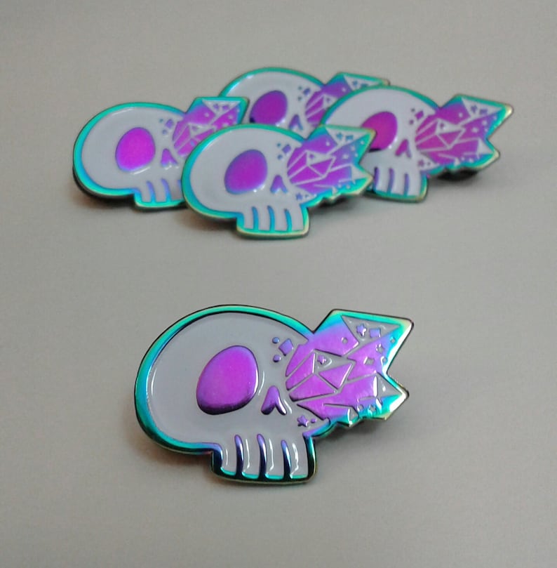 Crystal Skull Rainbow Metal Enamel Pin - Etsy Canada