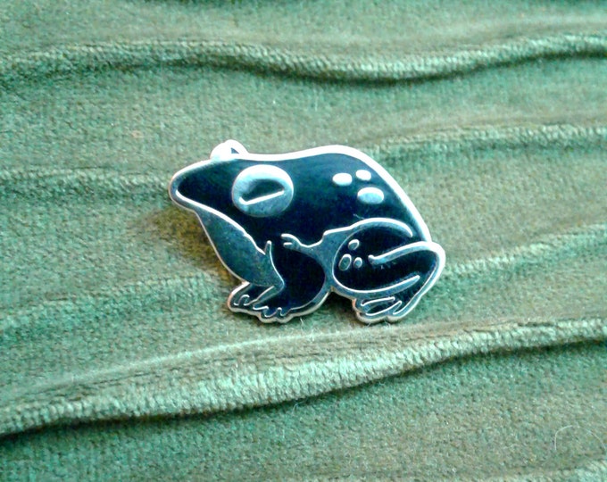 Toadally Cute Witch's Familiar Black Toad Enamel Pin - Etsy