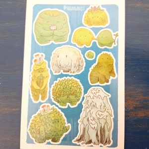Mossy Mosster Friends Kiss Cut 4x6 Inch Sticker Sheet - Etsy