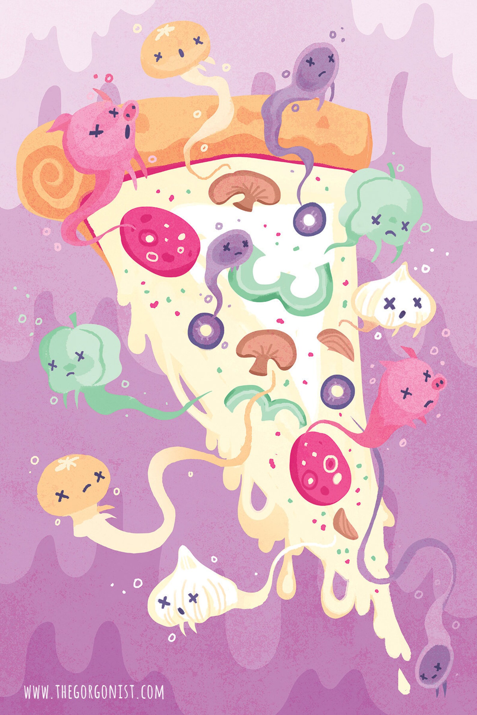 Ghost Pizza 8x12 Inch Art Print - Etsy