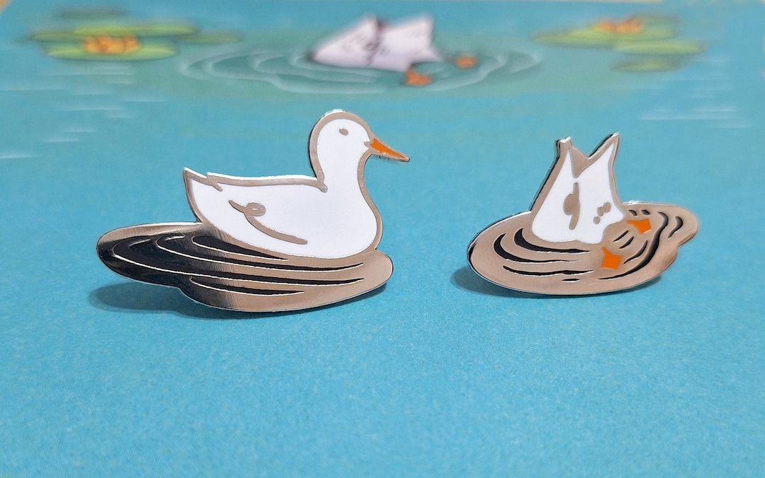Duck and Dive Cute Duck Pond Hard Enamel Pins - Etsy