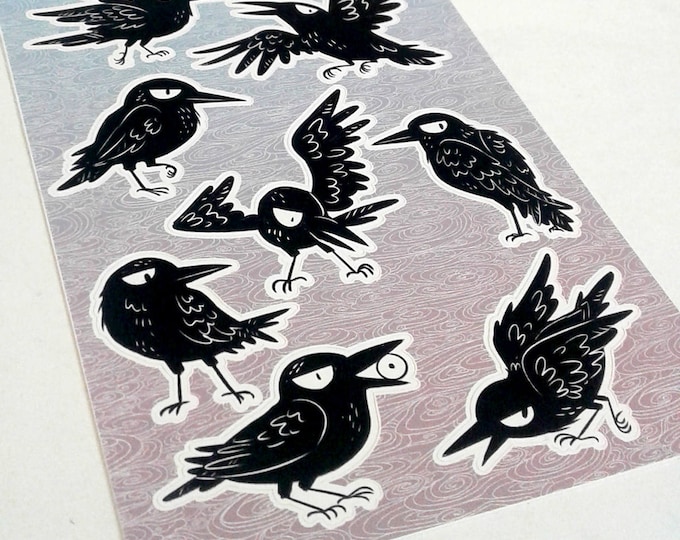 Sassy Crow Sticker Sheet Etsy