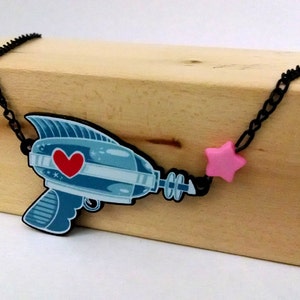 Retro Ray-gun Acrylic Charm Necklace - Etsy
