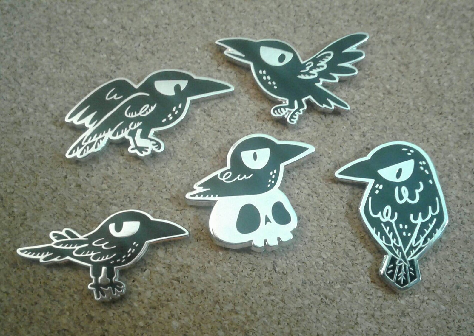 Furious Crow Cute Black Bird Hard Enamel Pin - Etsy