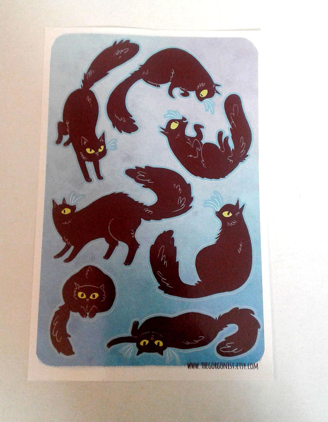 Black Cat Sticker Sheet - Etsy