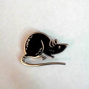 Black Rat Enamel Pin - Etsy