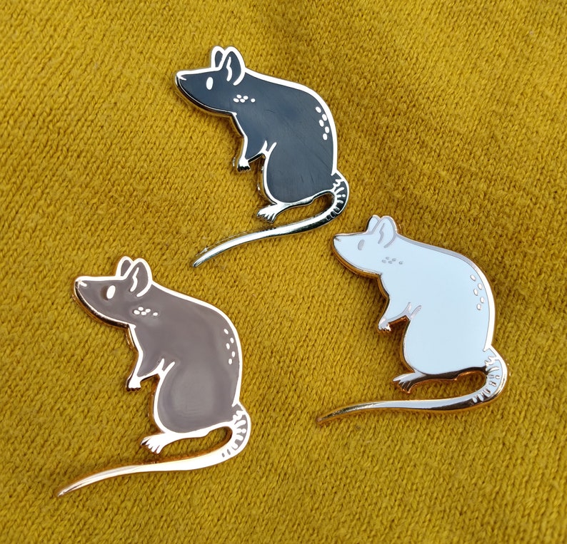 Curious Brown Agouti Rat Rose Gold Enamel Pin - Etsy