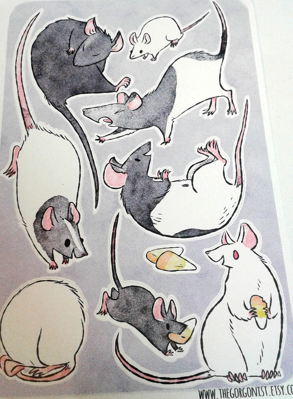Cute Rat Sticker Sheet - Etsy