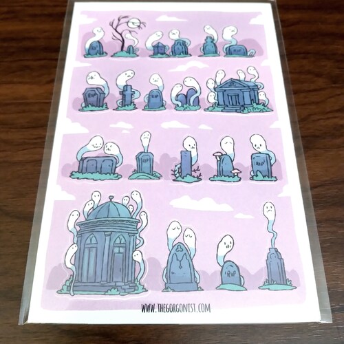 Tiny Graveyard Sticker Sheet - Etsy