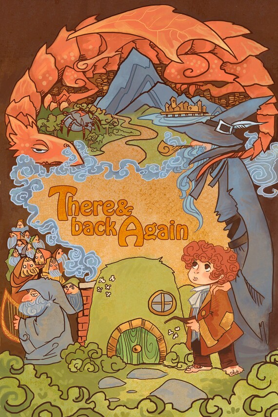 There and Back Again fantasy lit poster | Etsy