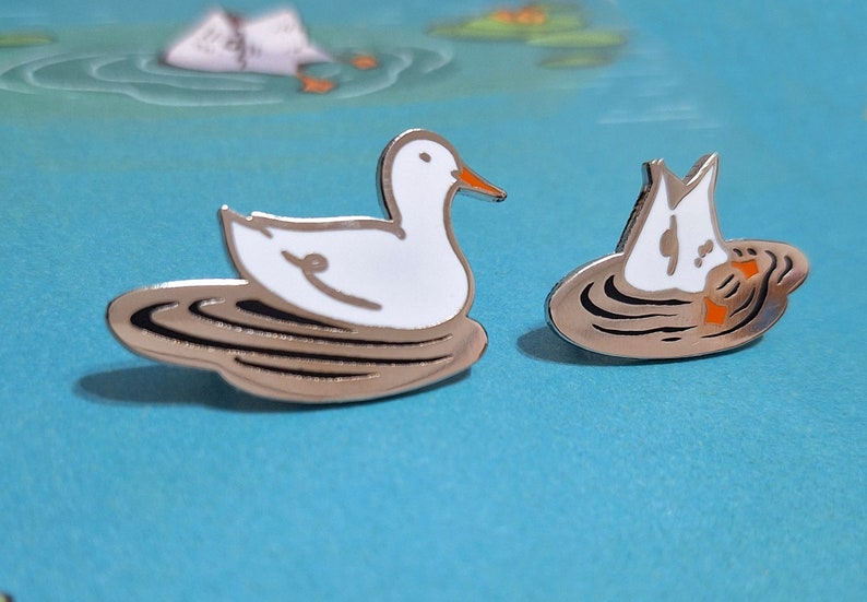 Duck and Dive Cute Duck Pond Hard Enamel Pins - Etsy