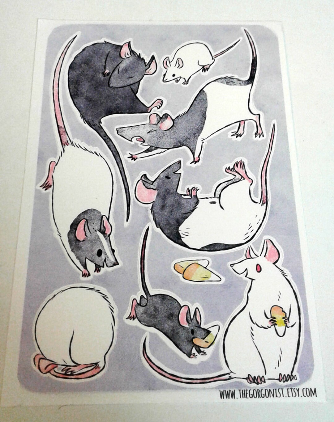 Cute Rat Sticker Sheet - Etsy