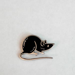 Black Rat Enamel Pin - Etsy