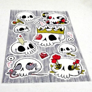 Skull Sticker Sheet - Etsy