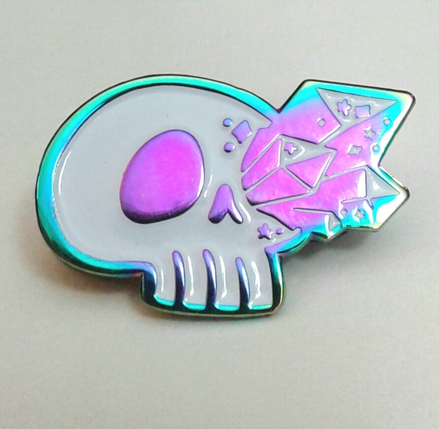 Crystal Skull Rainbow Metal Enamel Pin - Etsy Canada