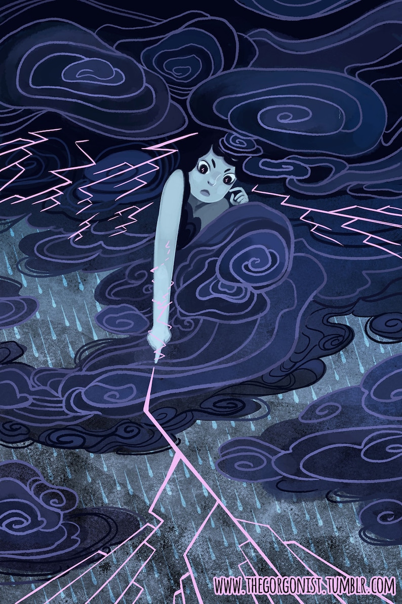 Thunderstorm Nymph 8x12 Art Print - Etsy