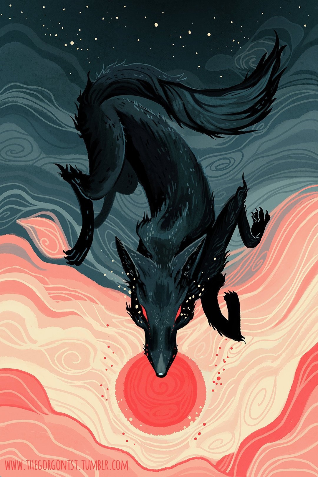 Tiangou Swallows the Sun 8x12 in Art Print - Etsy