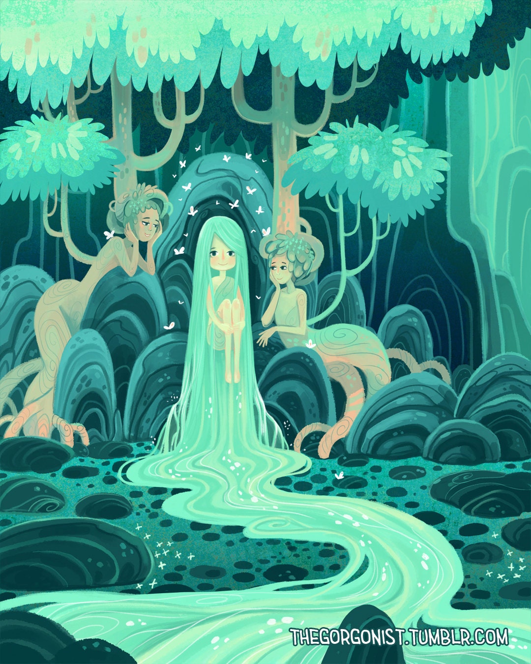 Waterfall Nymph 8x10 Inch Fantasy Art Print Etsy
