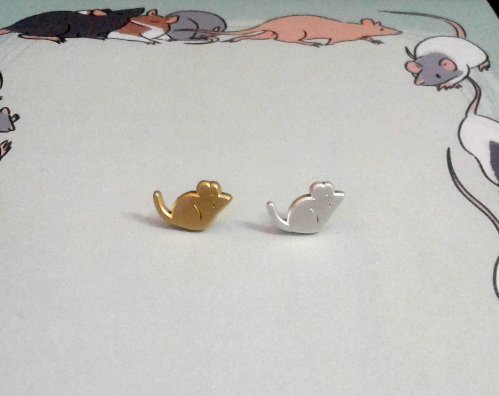 Tiny Metal Rat or Mouse Lapel Pins - Etsy