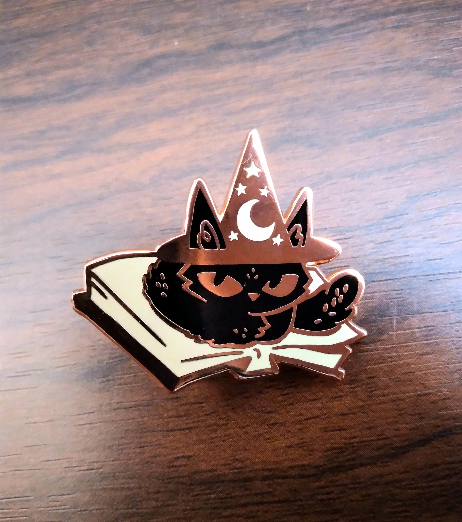 Witchy Kitty Sitting on Spellbook Halloween Black Cat Copper - Etsy