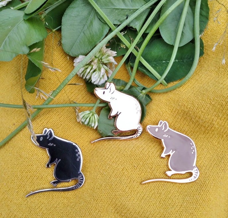 Curious Brown Agouti Rat Rose Gold Enamel Pin - Etsy