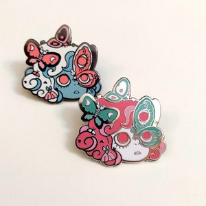 Moth Eye Girl Pastel Goth Luna Moth Variant Creepy Cute Macabre Enamel ...
