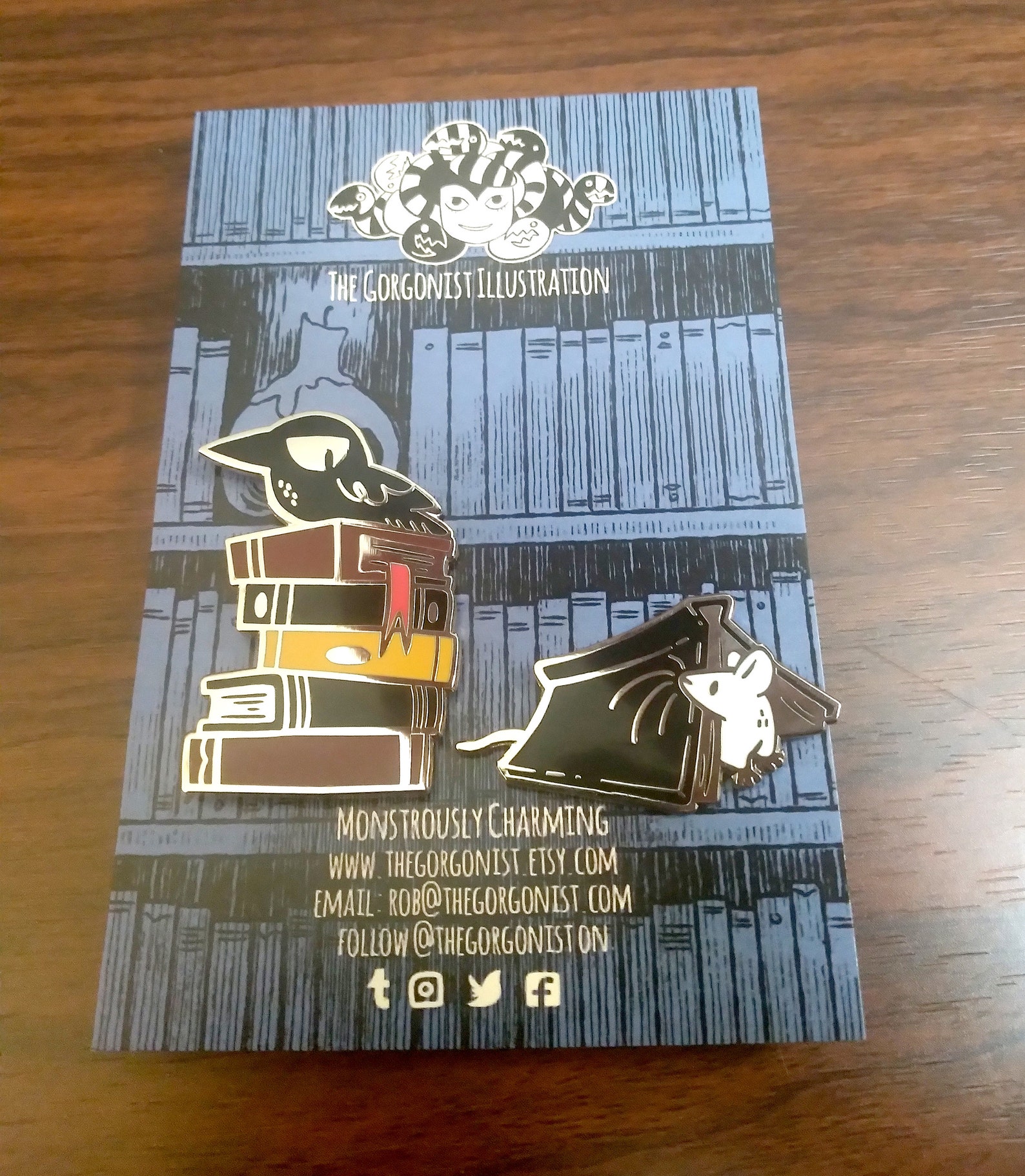 Creatures of a Good Reading Habit Dark Academia Bookish Enamel Pins ...