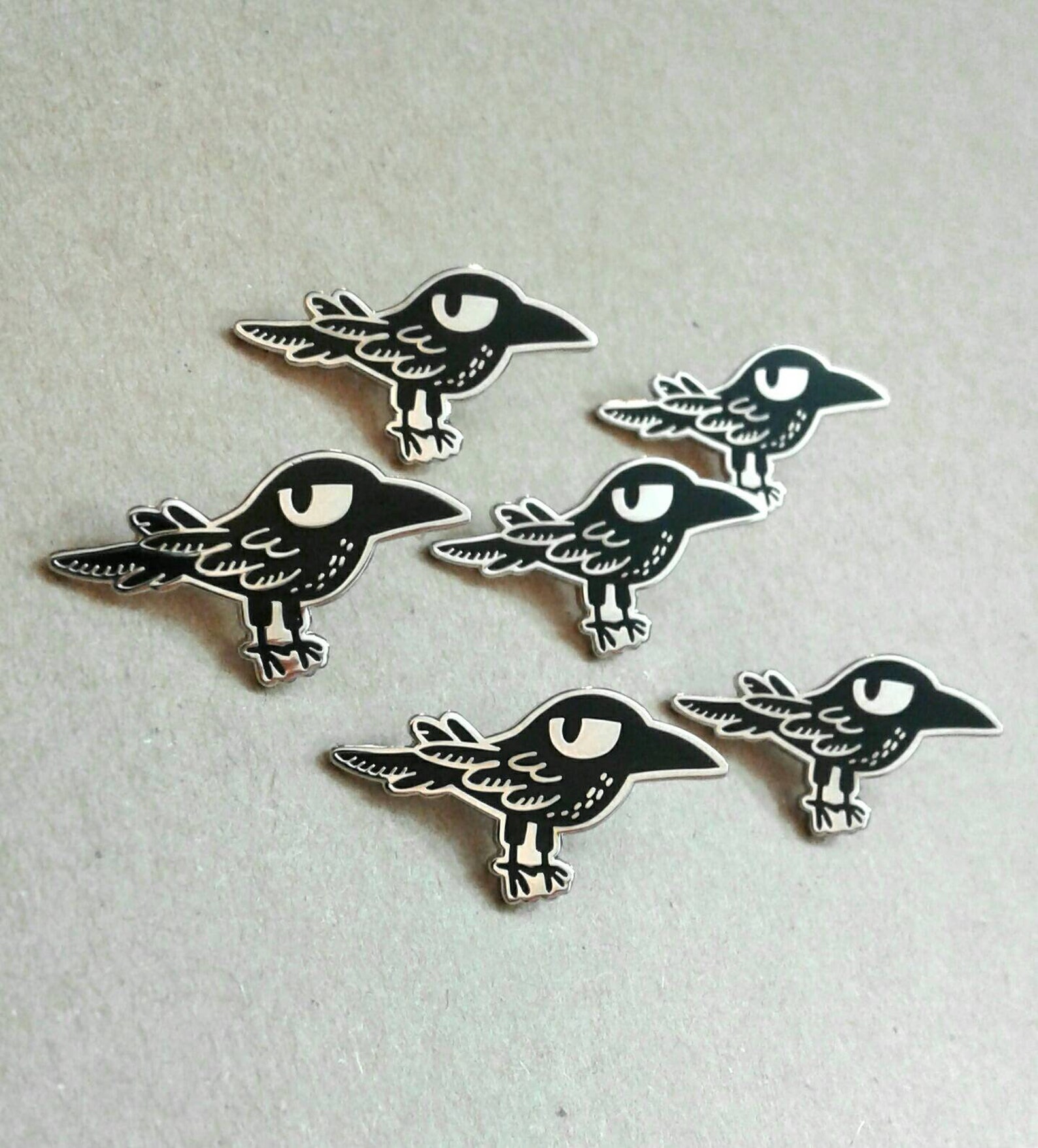 Side Eye Crow Grumpy Raven Enamel Pin - Etsy