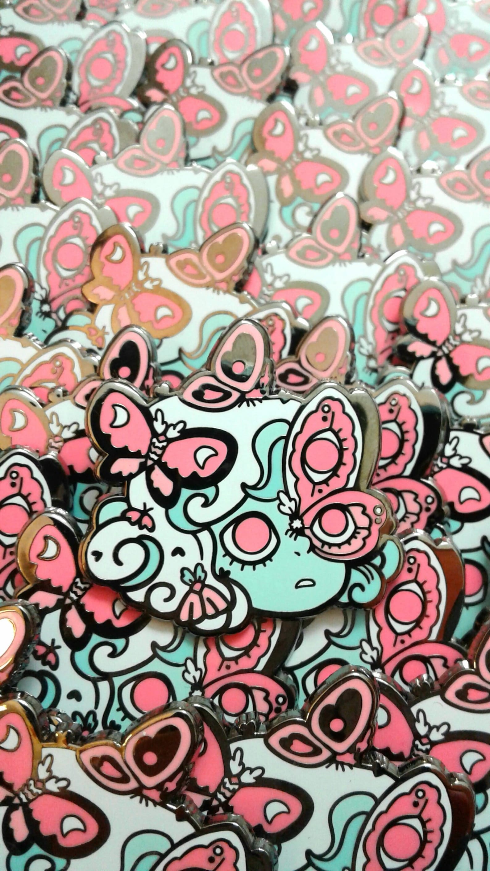 Moth Eye Girl Pastel Goth Creepy Cute Macabre Enamel Pin - Etsy