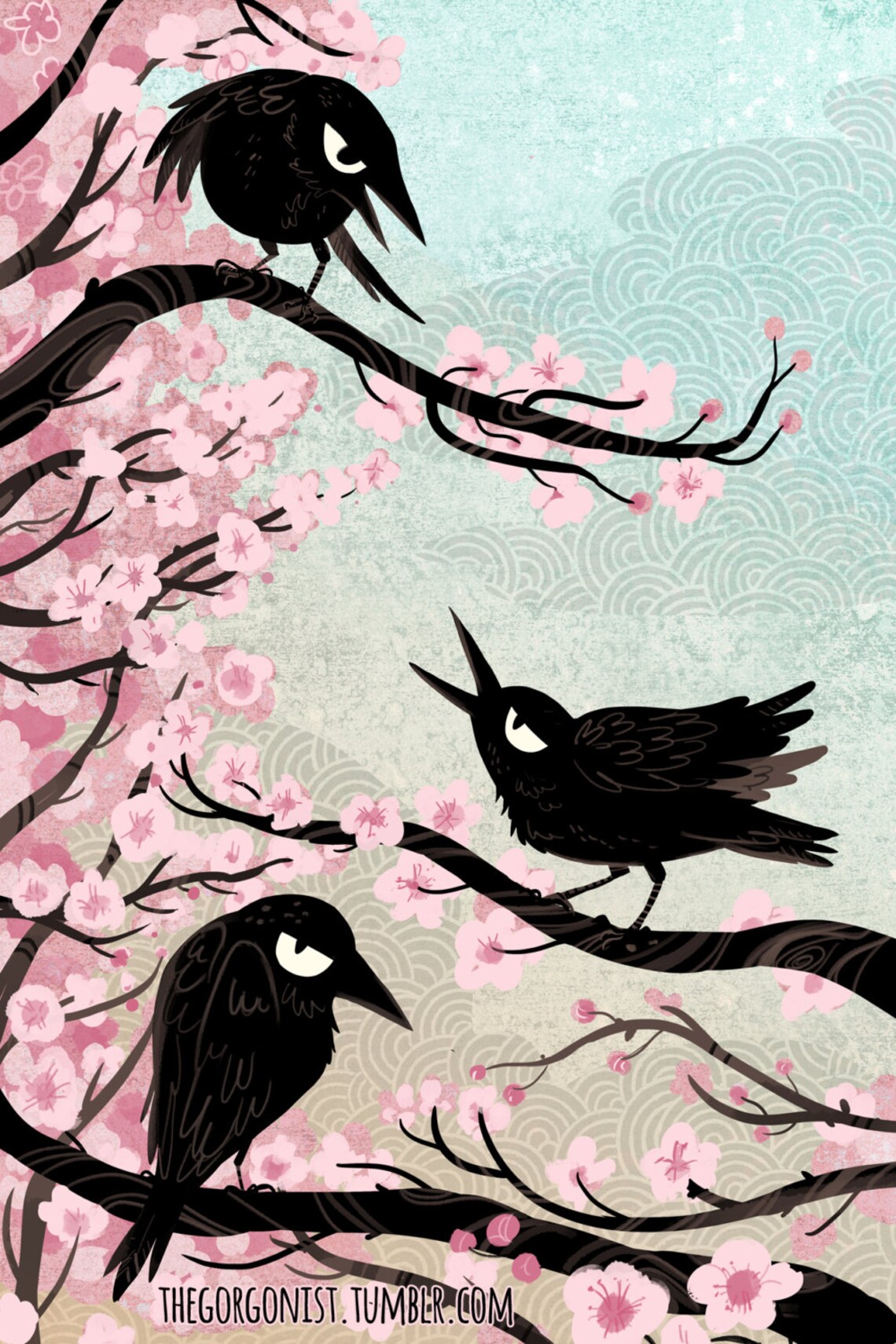 Spring Crows 8x12 Mini Art Poster - Etsy