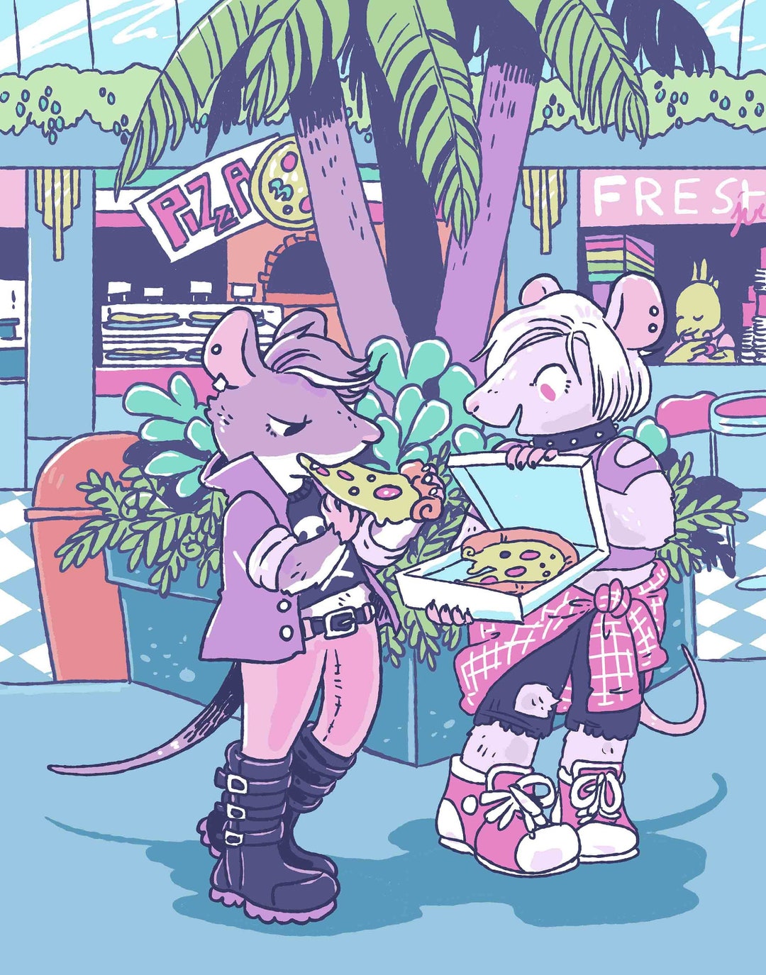 Mall Rats Series Pizza Rats 8x10 Art Print - Etsy