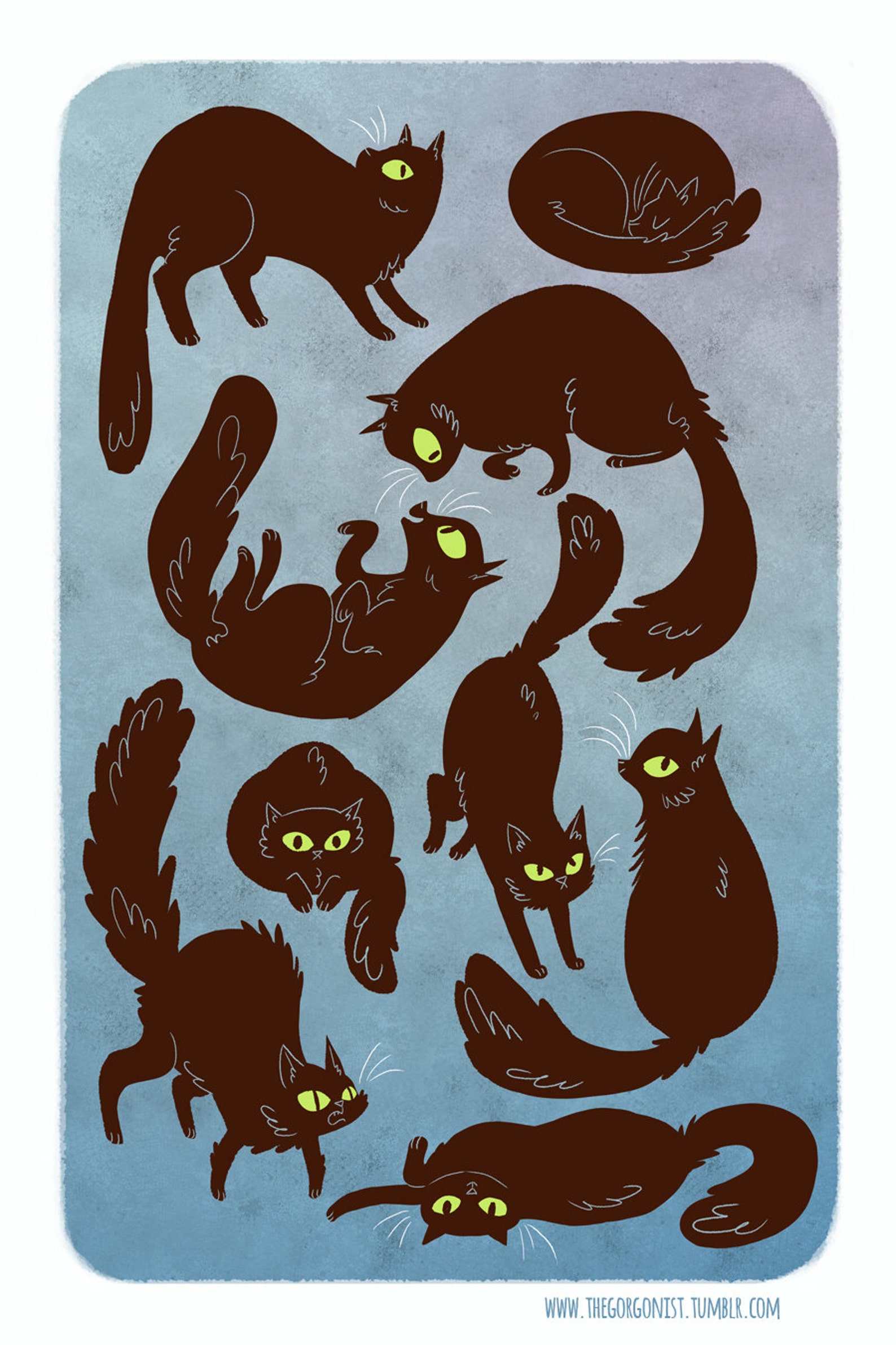 The Black Cat Assembly 8x12 Art Print - Etsy
