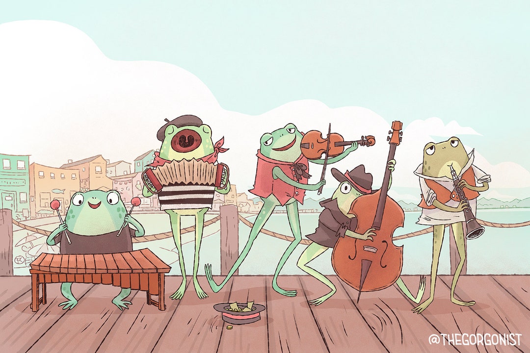The Fabulous Froggy Band 8x12 Art Print - Etsy