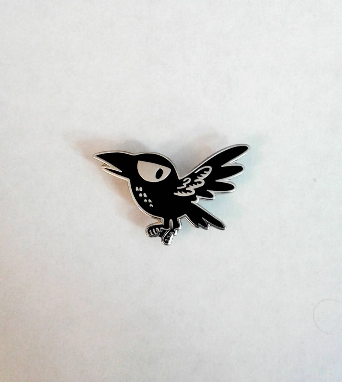 Flying Crow Enamel Pin - Etsy