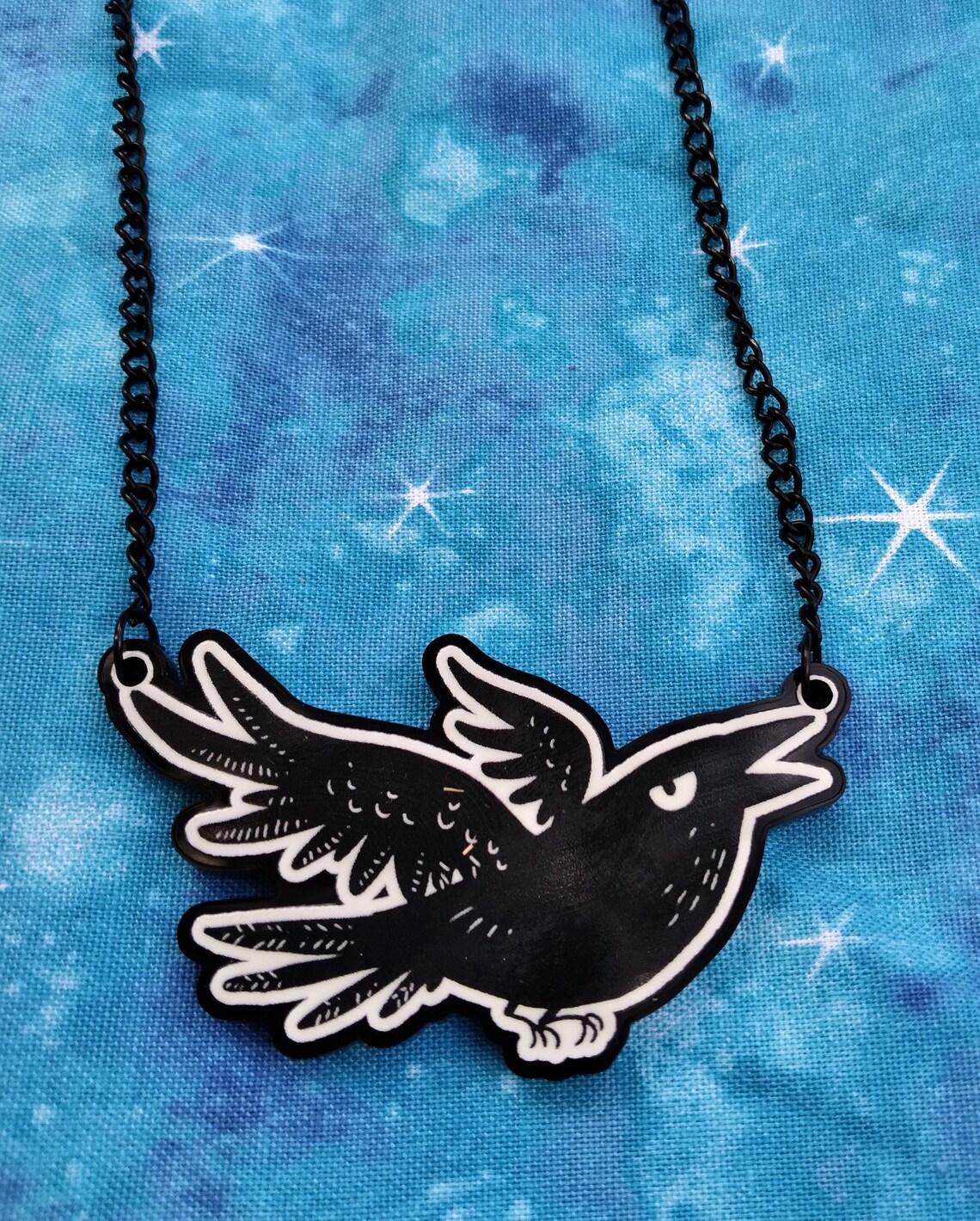 Grumpy Crow Acrylic Charm Necklace by the Gorgonist - Etsy