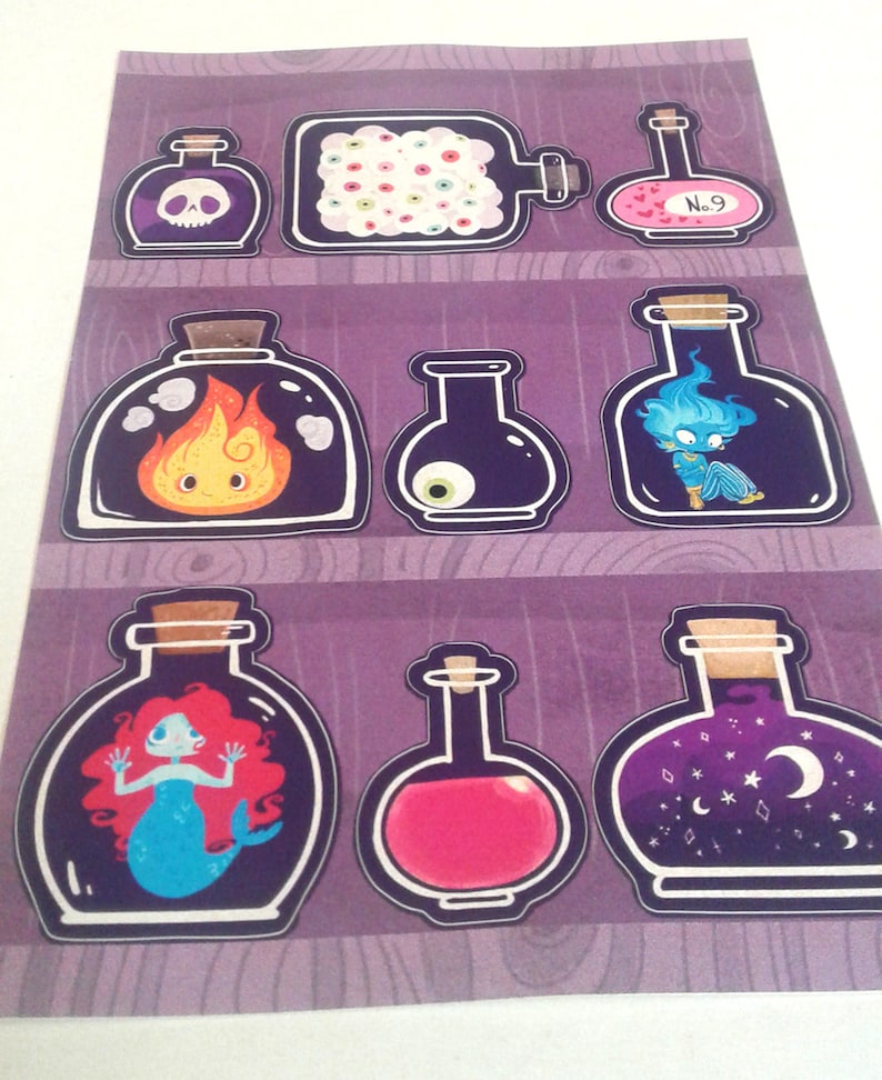 Cute Cabinet of Curiosity Alchemy Bottles Sticker Sheet - Etsy