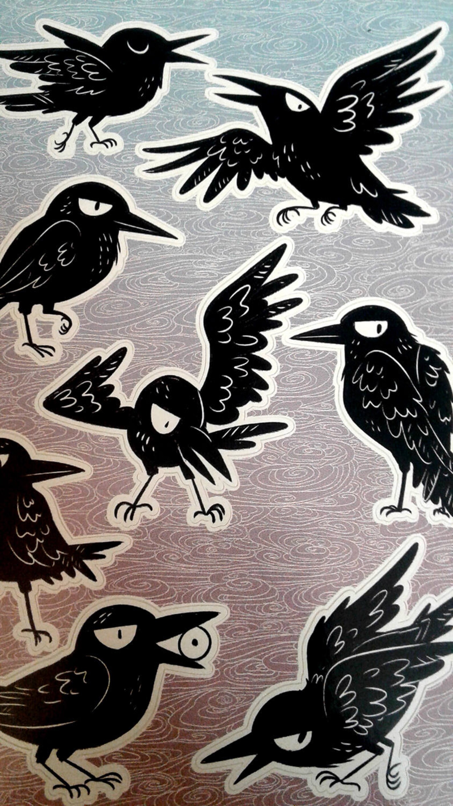 Sassy Crow Sticker Sheet Etsy