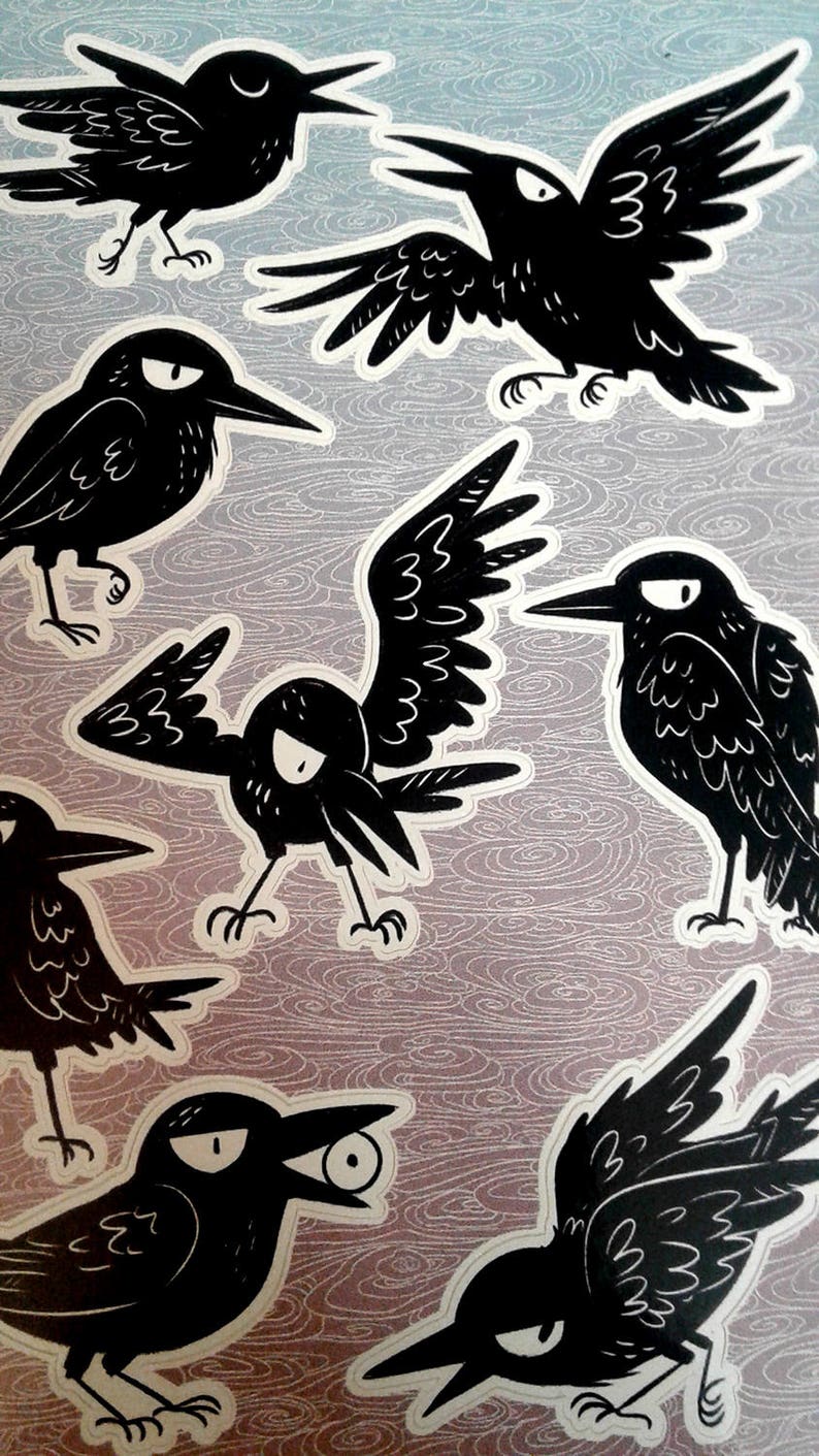 Sassy Crow Sticker Sheet | Etsy