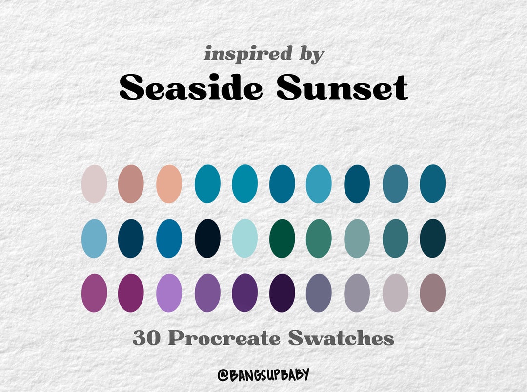 Seaside Sunset Procreate Color Palette - Etsy