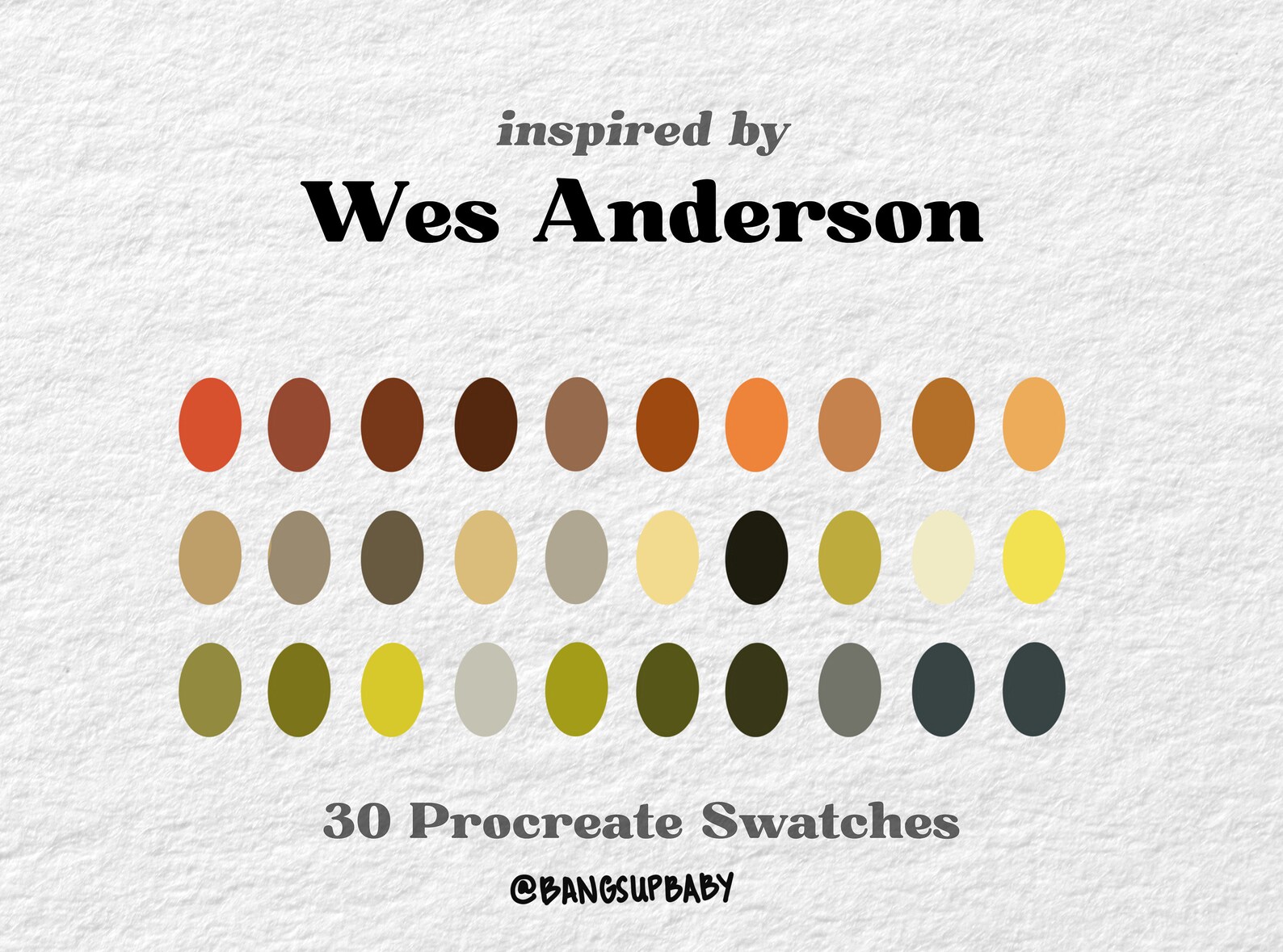 Wes Anderson Inspired Procreate Color Palette - Etsy