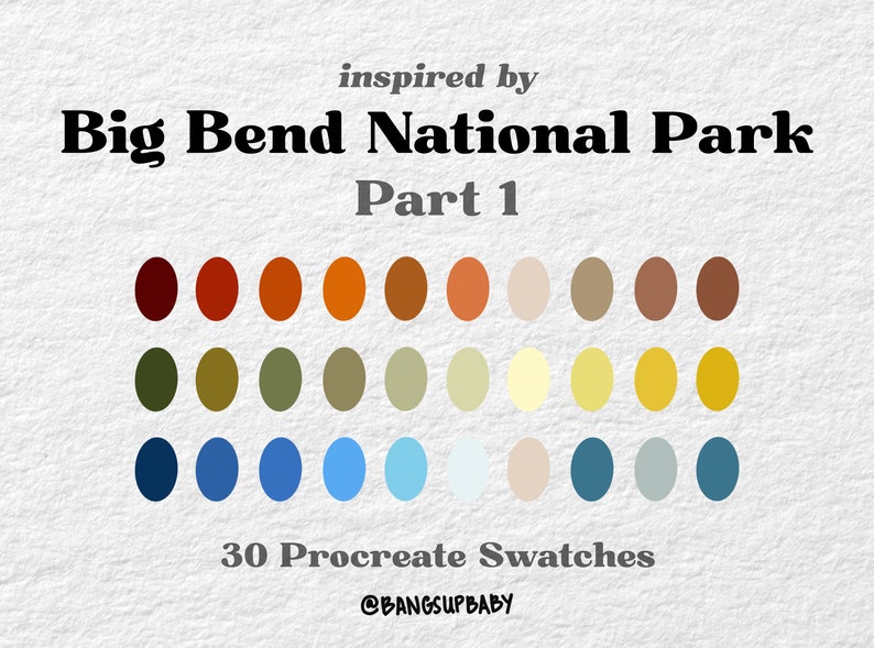 Big Bend National Park Procreate Color Palette - Etsy