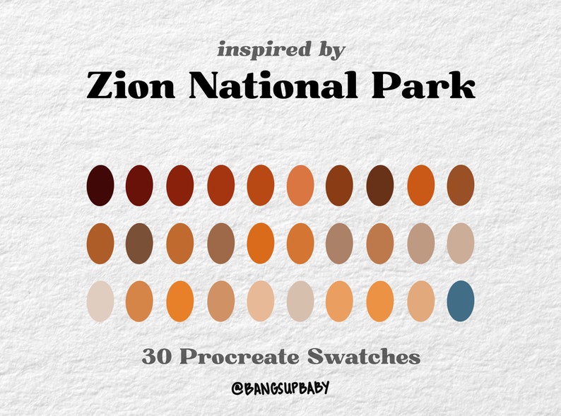 Zion National Park Inspired Procreate Color Palette - Etsy
