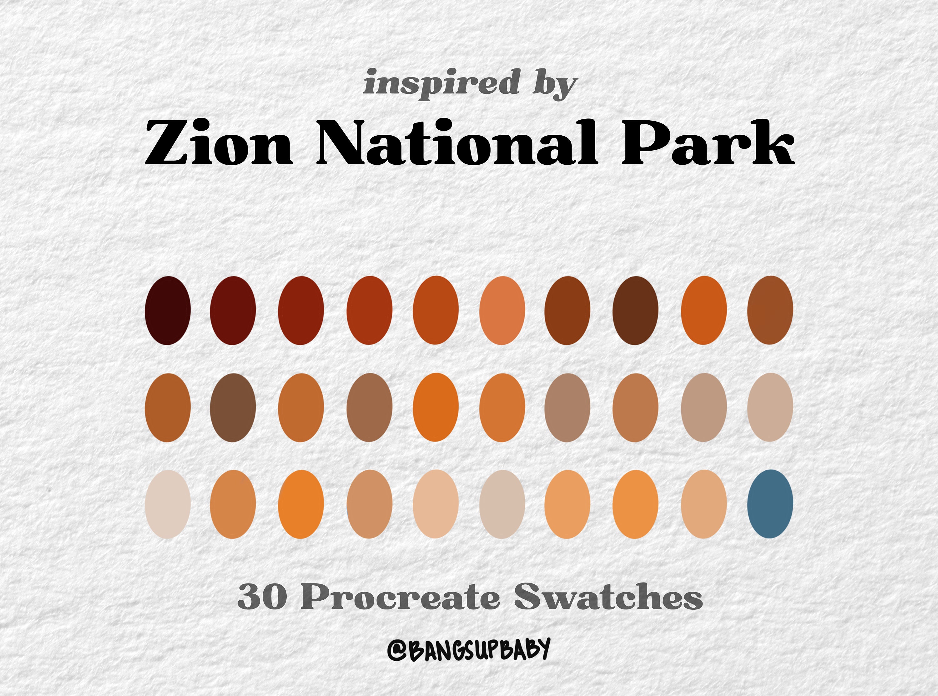 Zion National Park Inspired Procreate Color Palette - Etsy