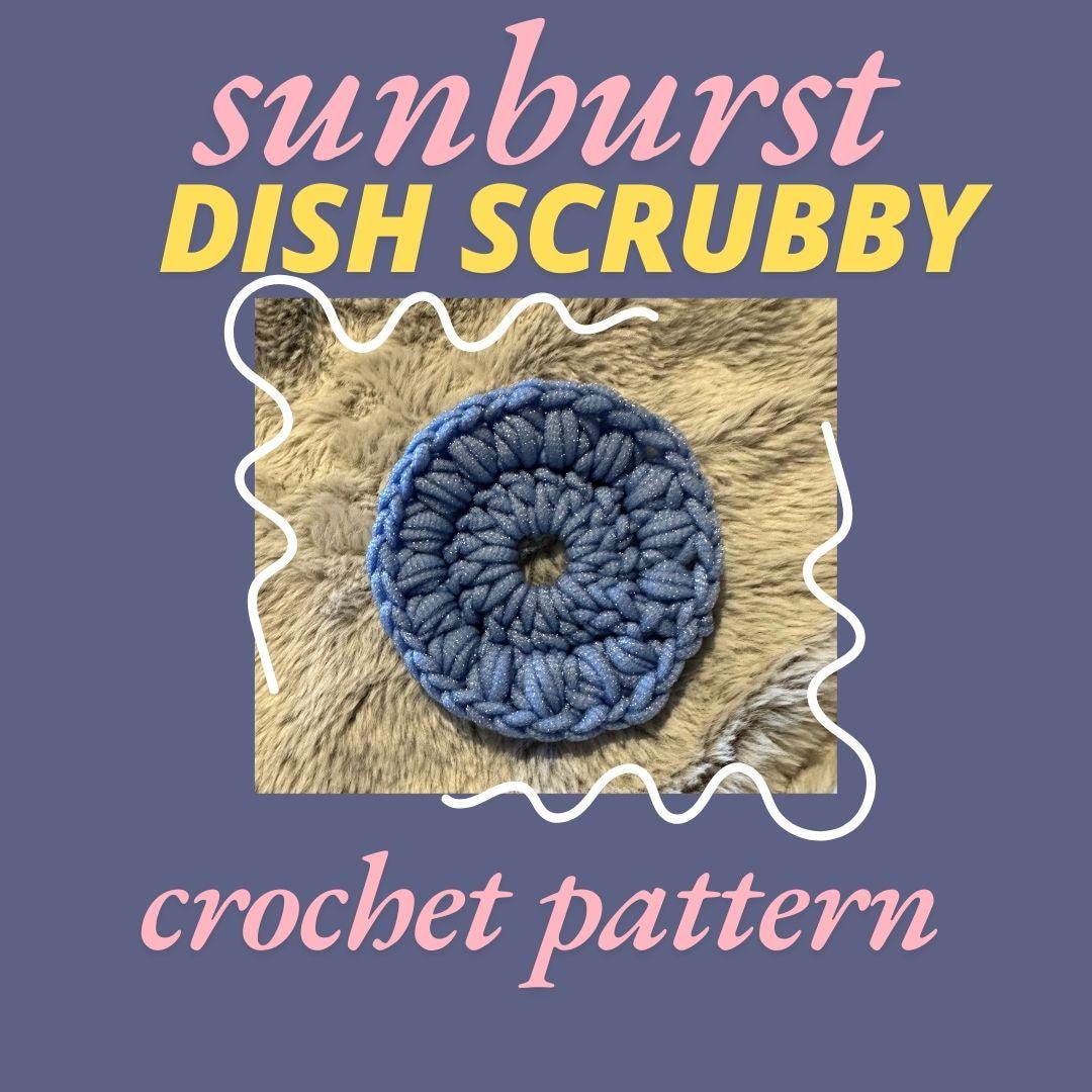 EASY DISH SCRUBBY Crochet Pattern Scrubology Scrub-it Yarn Dish Scrubby ...